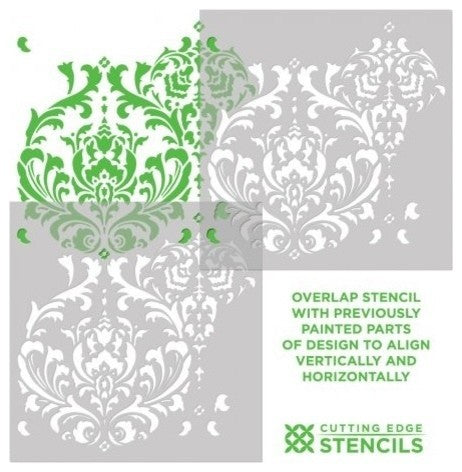 Anna Damask Stencil, Reusable Large Wall Stencils, DIY Wall Decor
