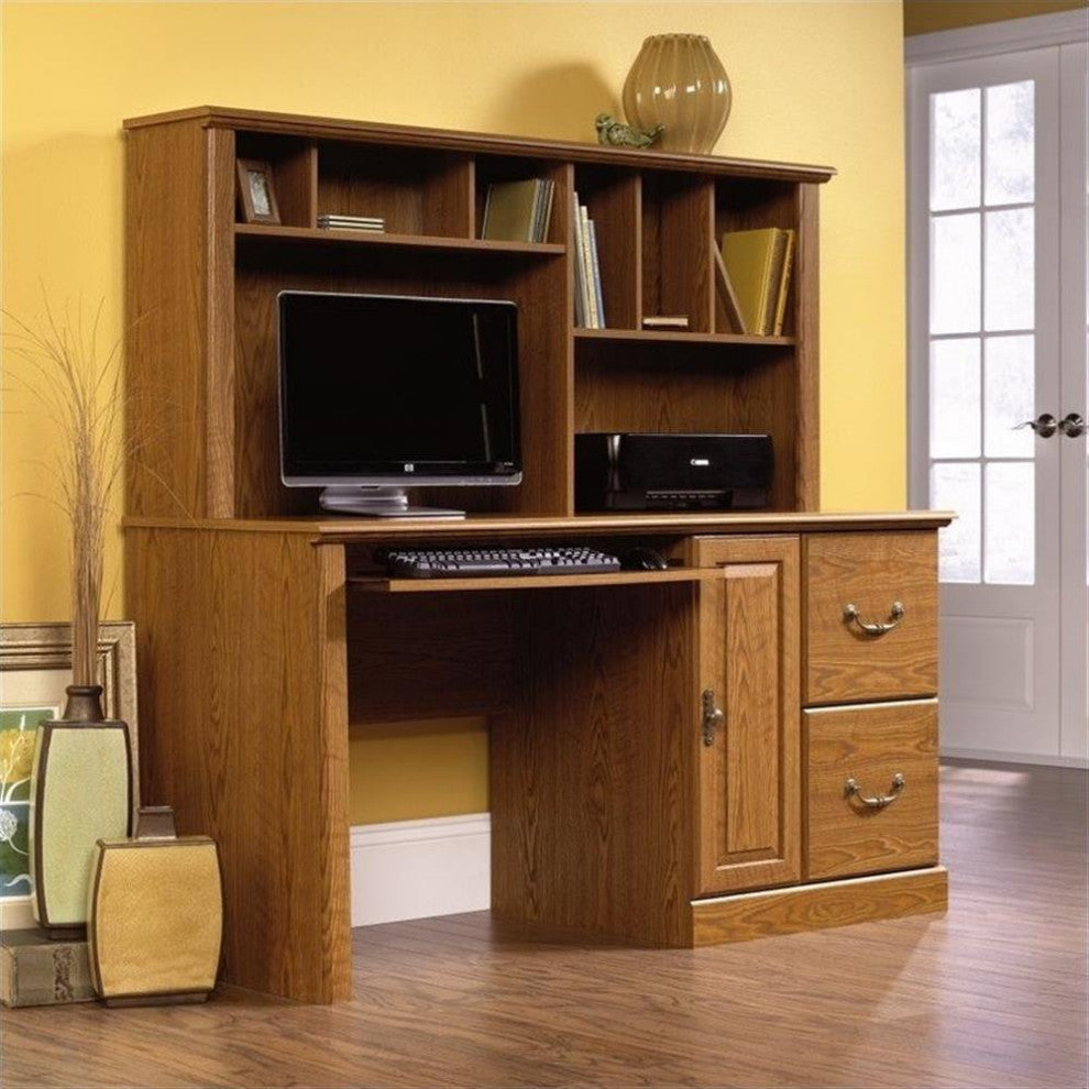 Sauder Orchard Hills Engineered Wood Computer Desk with Hutch in Carol