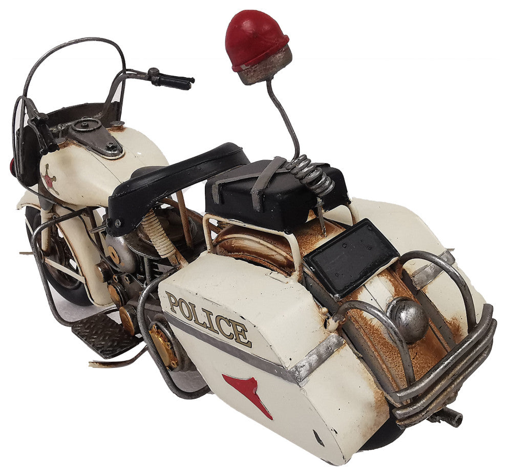 Vintage Police Motorcycle Metal Model