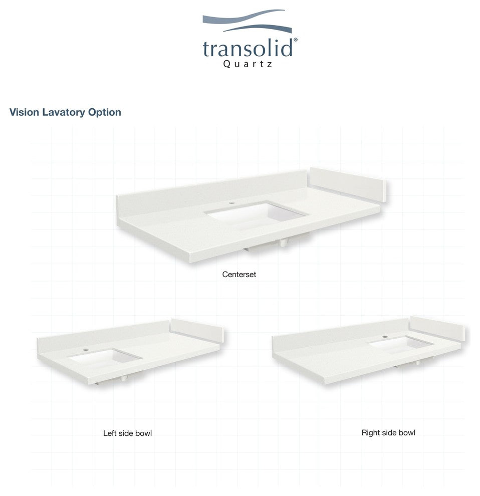 Transolid 61 in. Quartz Vanity Top in Greystone with 4in Centerset