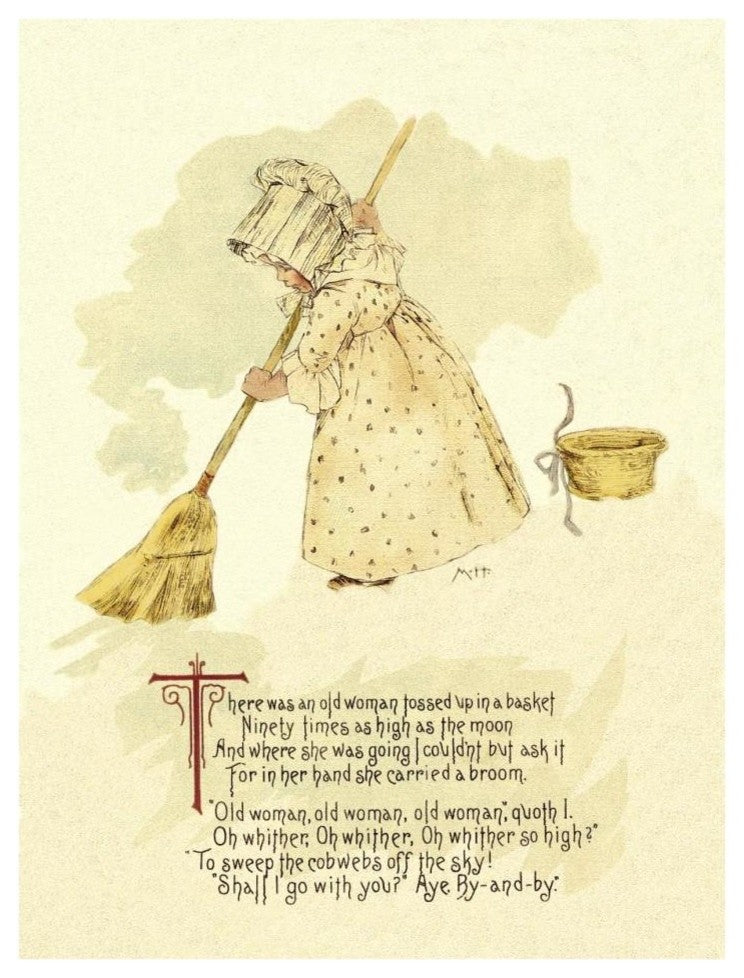 "Nursery Rhyme: There Was an Old Woman Tossed Up in a Basket" Paper Ar