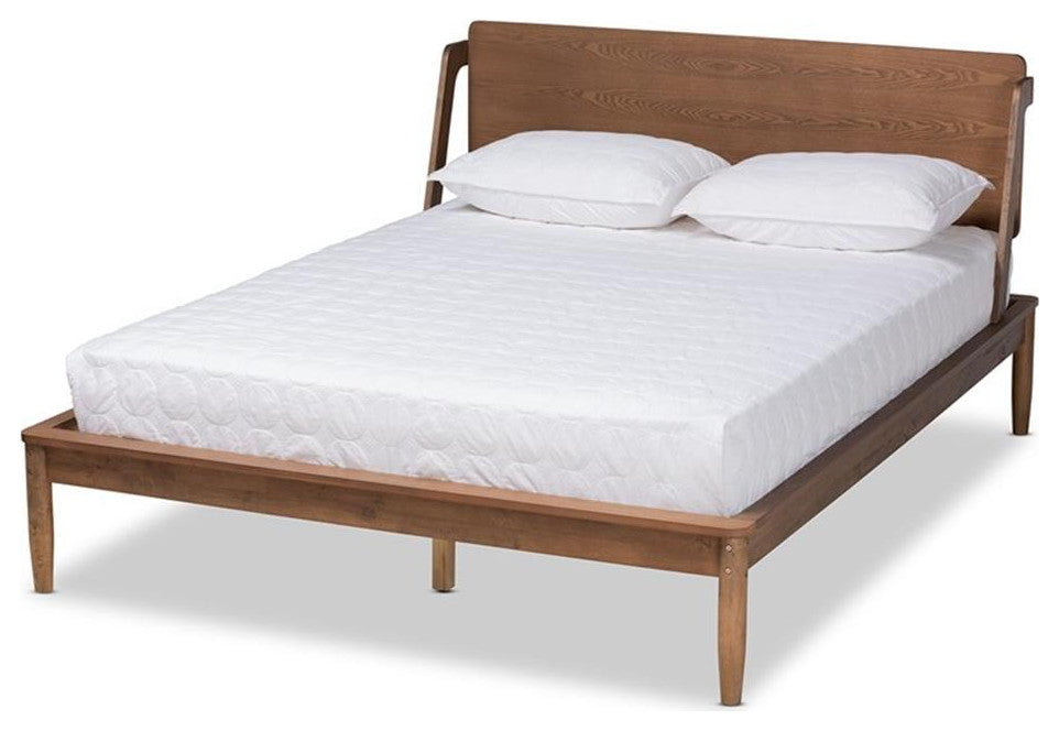Baxton Studio Sadler Ash Walnut Brown Finished Wood King Size Platform