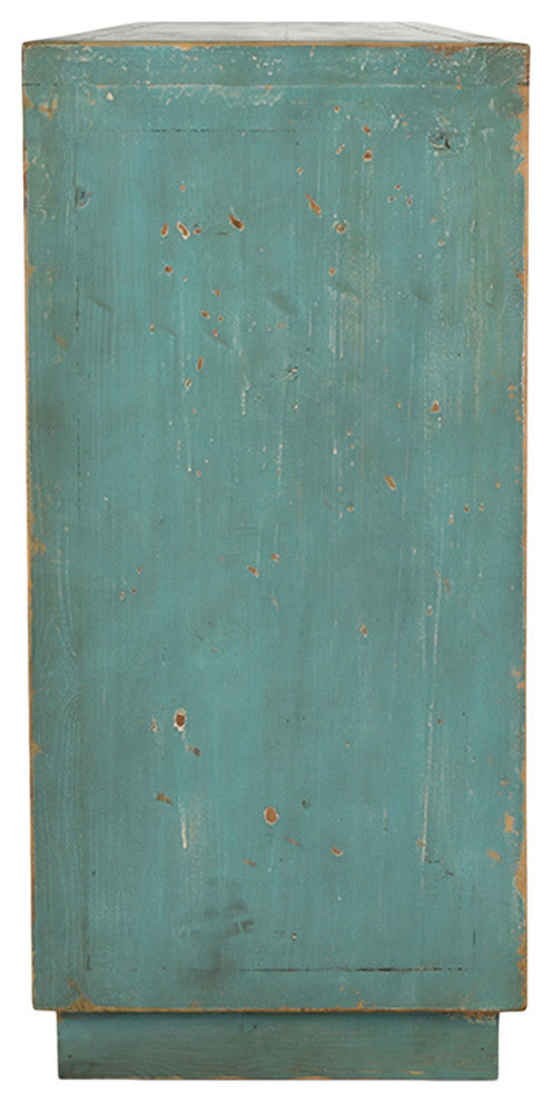 Vintage Style Blue Weave Pattern Sideboard