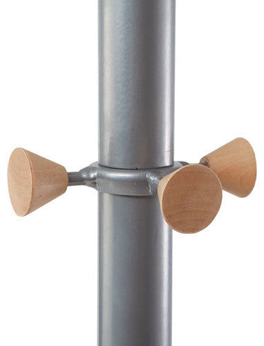 Alba Wavy Coat Tree, Six Hangers/Two Knobs/Four Hooks, Silver Gray/Woo
