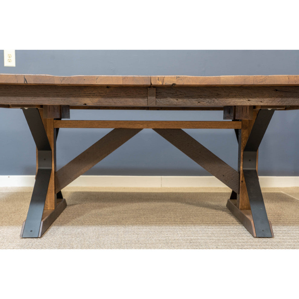 Norway Industrial Farmhouse Dining Table, Natural, 42"x108", 2 Middle