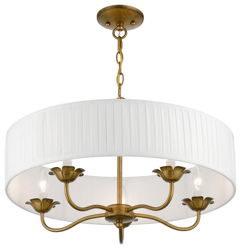 Edinburgh Five Light Pendant, Antique Gold Leaf