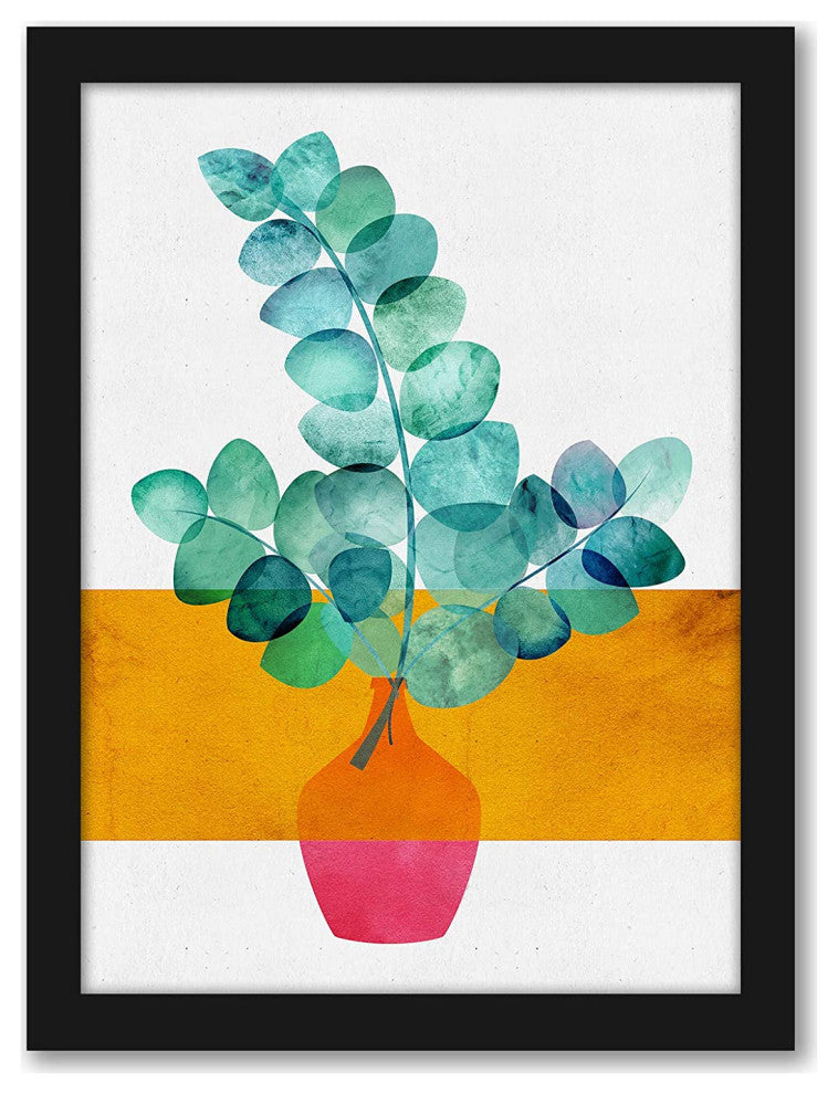 6-Piece Art Set 4 by Modern Tropical Black Framed Art