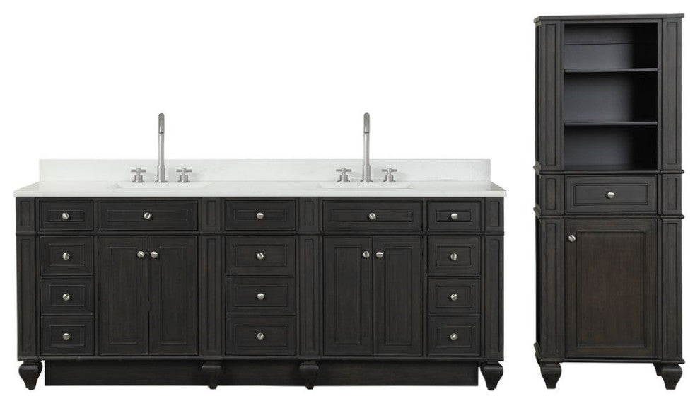 Winston Traditional Walnut 84" Double Vanity