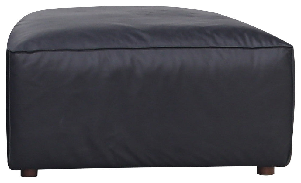 Form Ottoman Vantage Black Leather