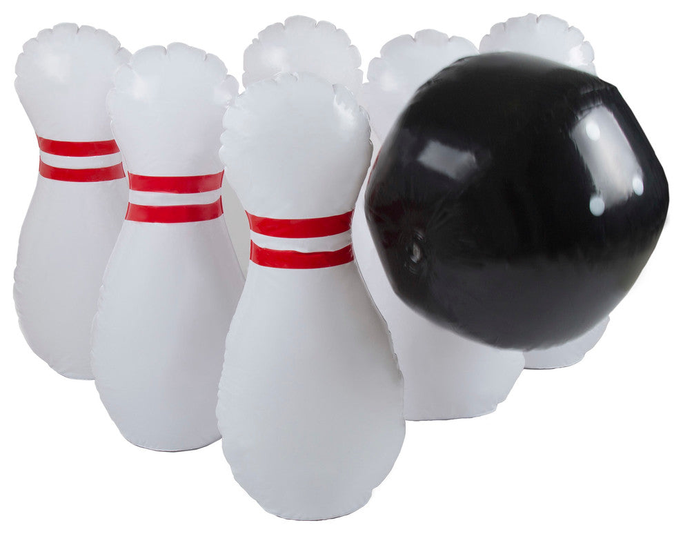 Kids Giant Bowling Game Set, Inflatable Jumbo Bowling Pins and Ball