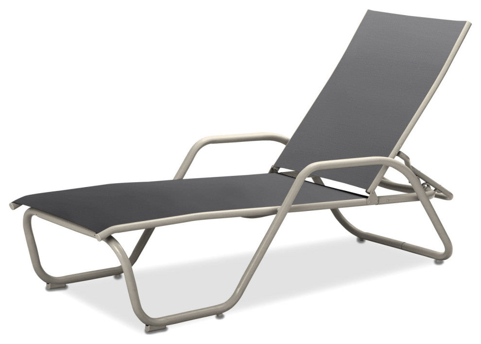 Gardenella Sling 4-position Chaise Textured Warm Gray Augustine Pewt