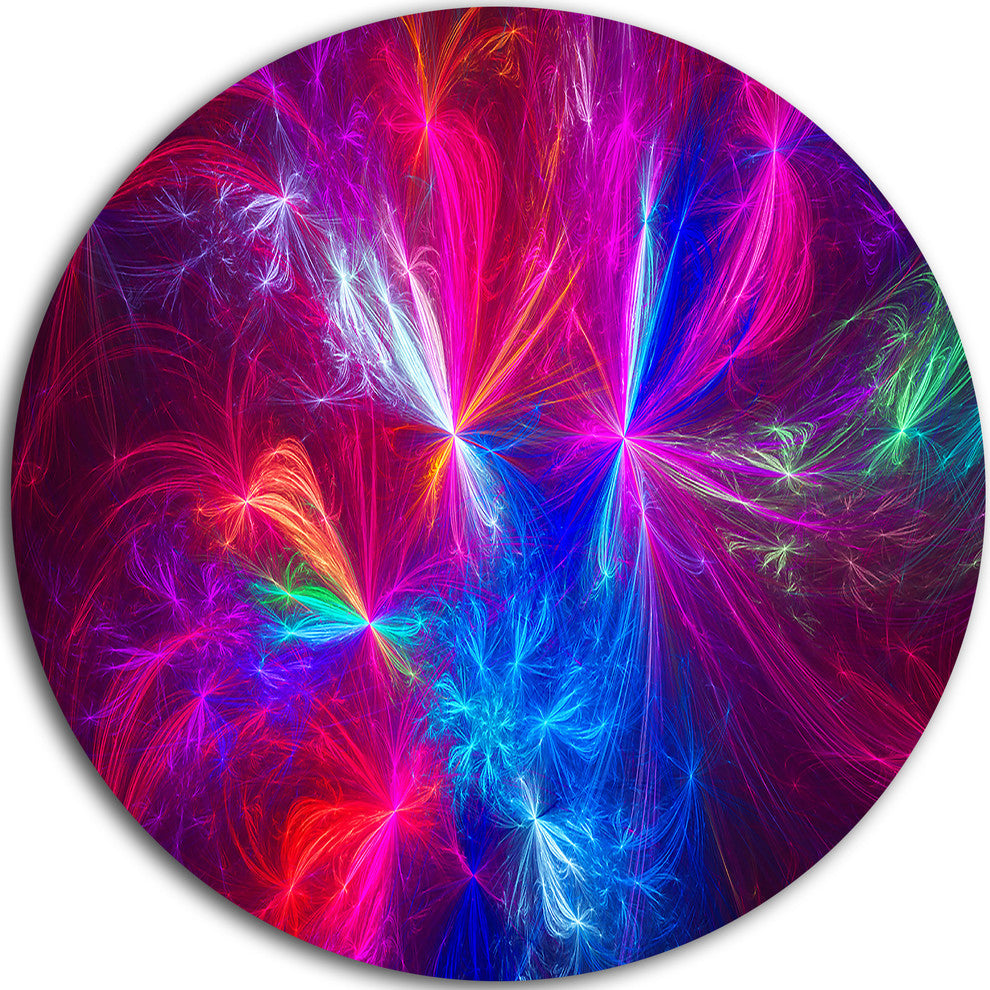 Christmas Fireworks Red, Digital Art Disc Metal Wall Art, 11"