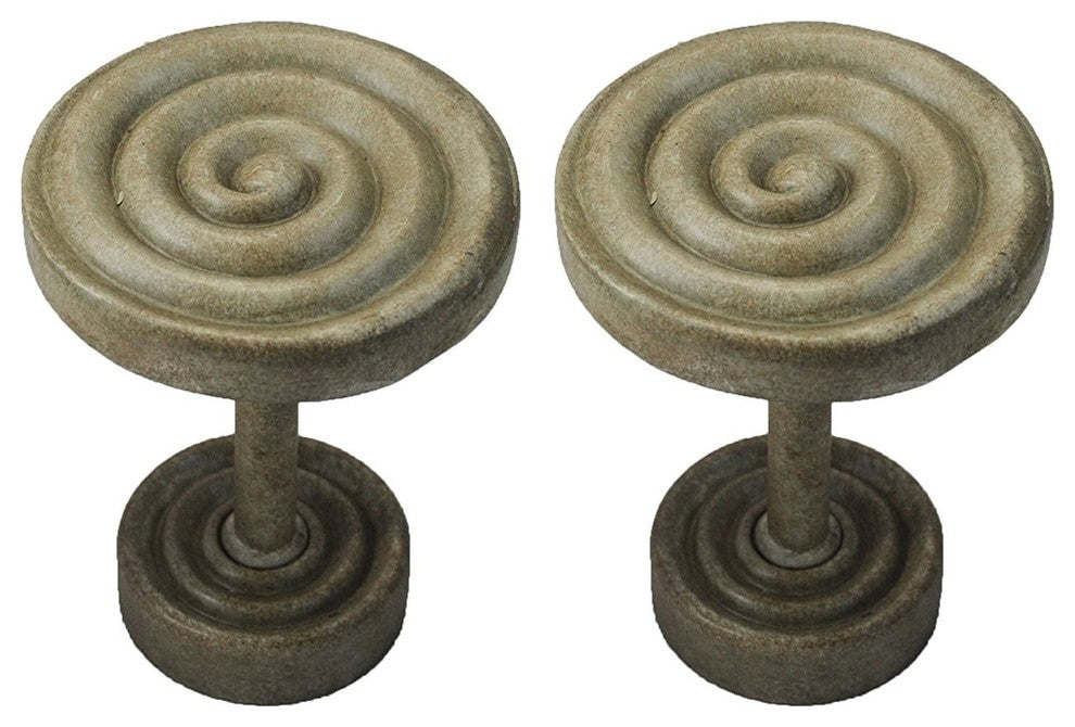 Swirl Drapery Medallion Holdback Limestone Set Of 2