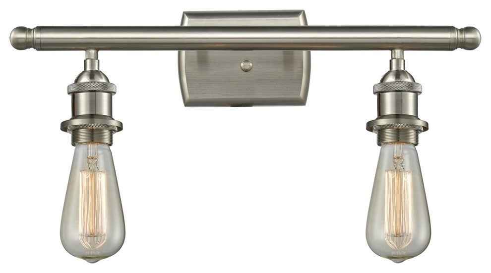 Innovations Bare Bulb 2-Light Dimmable LED Bathroom Fixture, Satin Nic