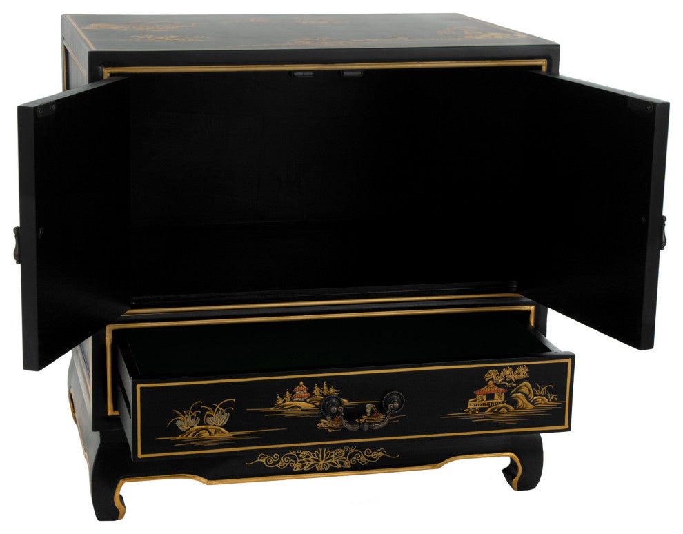 Black Lacquer Nightstand