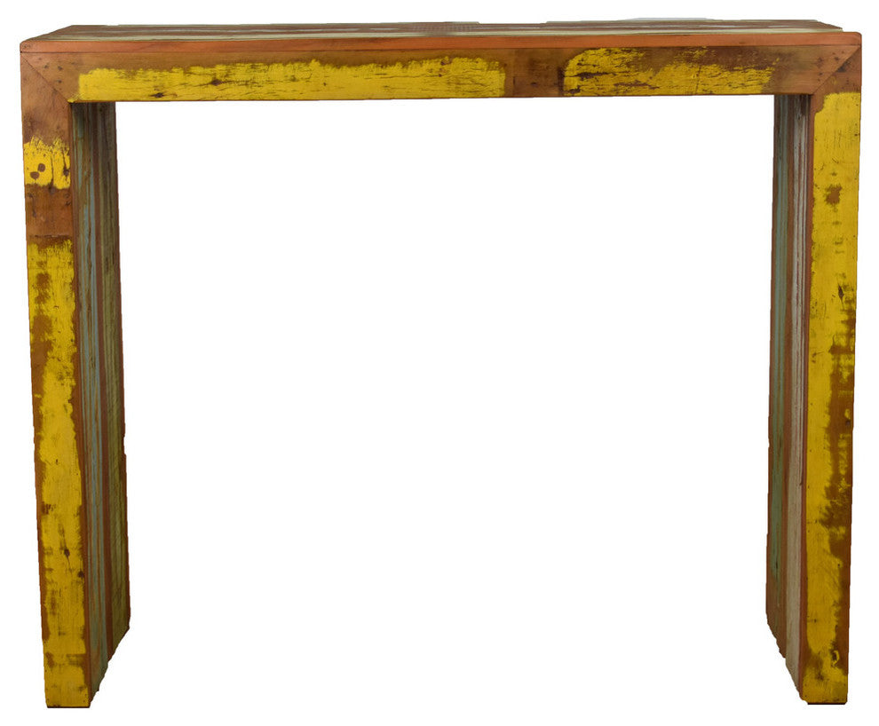 Small Reclaimed Peroba Wood Handmade Eco-Friendly Bar Table