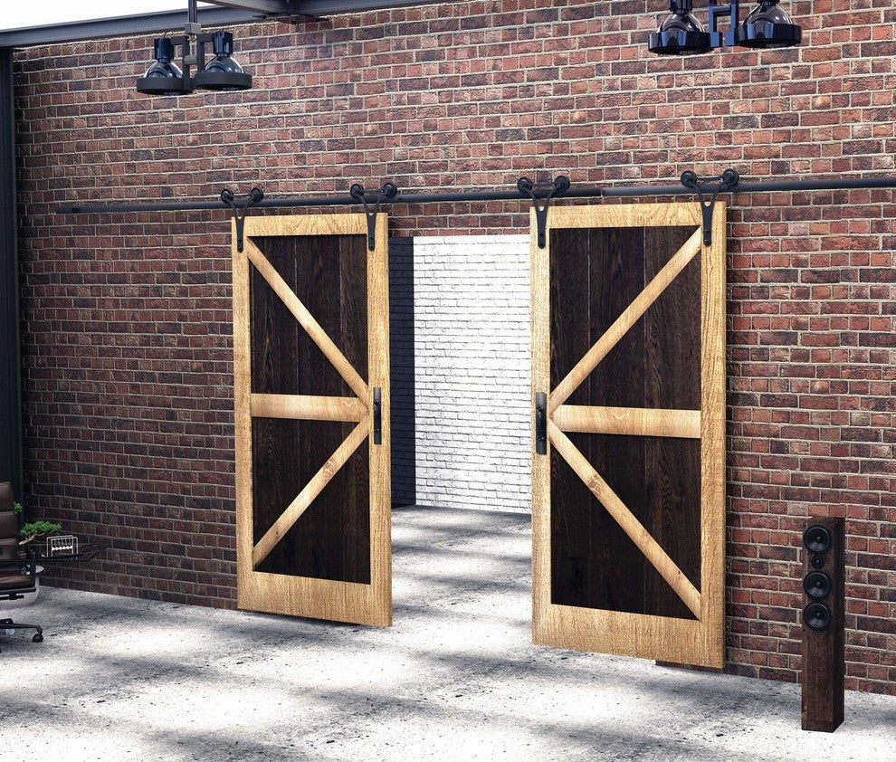 Sliding Barn Door Hardware Kit Horns Design Double Door 16'