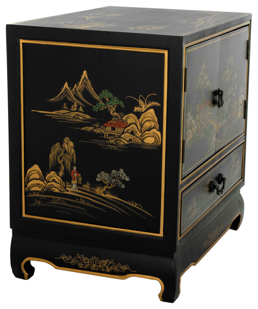 Black Lacquer Nightstand