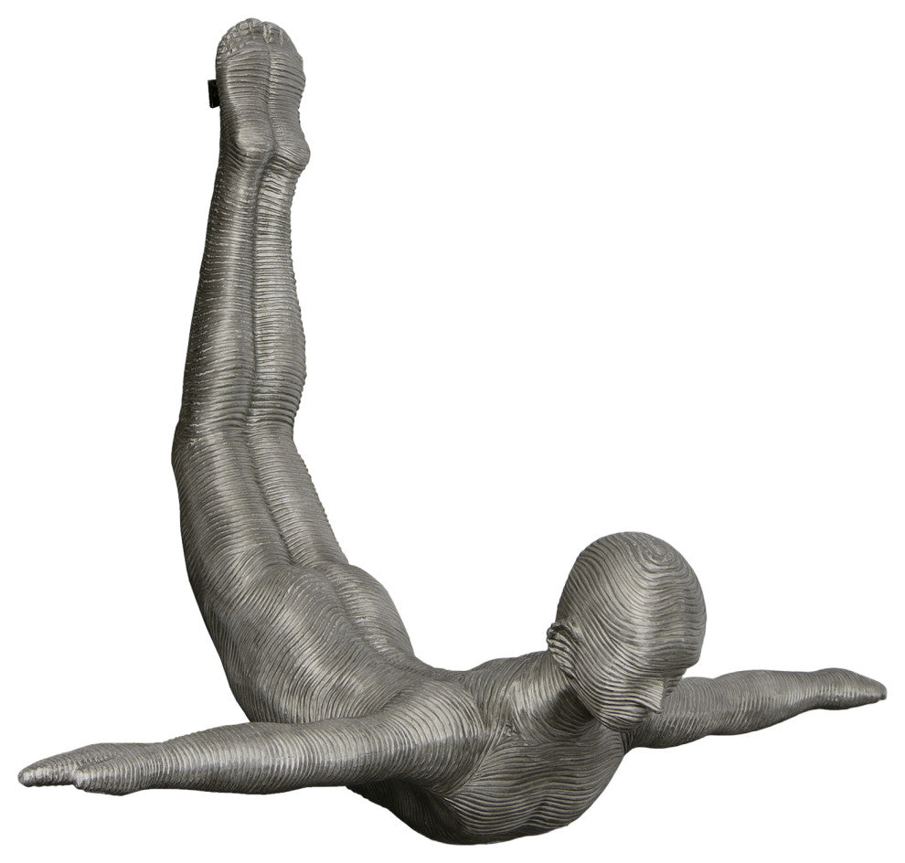 Diving Wall Sculpture, Aluminum, Large