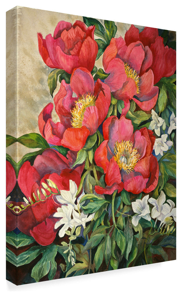 Joanne Porter 'Red Peonies' Canvas Art, 24"x18"
