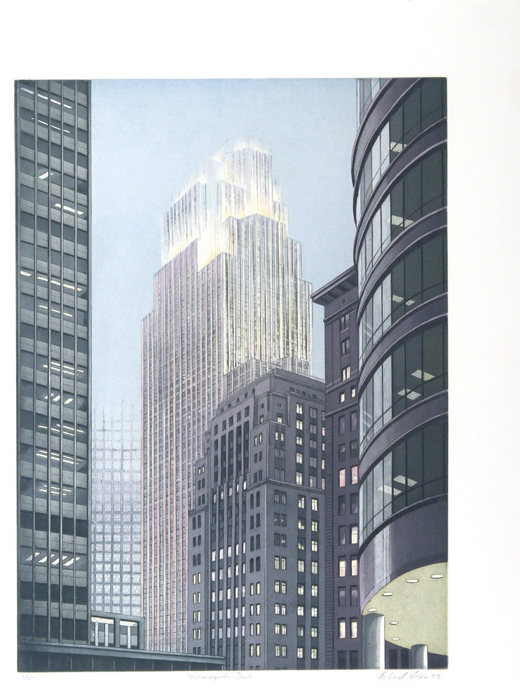 Richard Haas "Minneapolis Dusk" Etching