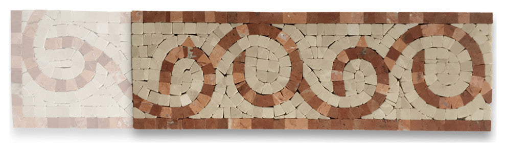 Marble Mosaic Border Listello Accent Tile Vine Rojo 4x12 Polished, 1 p
