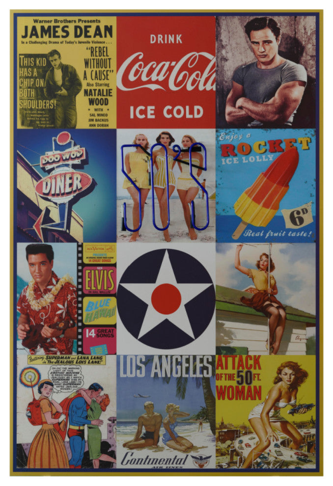 50s Icons Neon Wall Art | Andrew Martin The Fifties