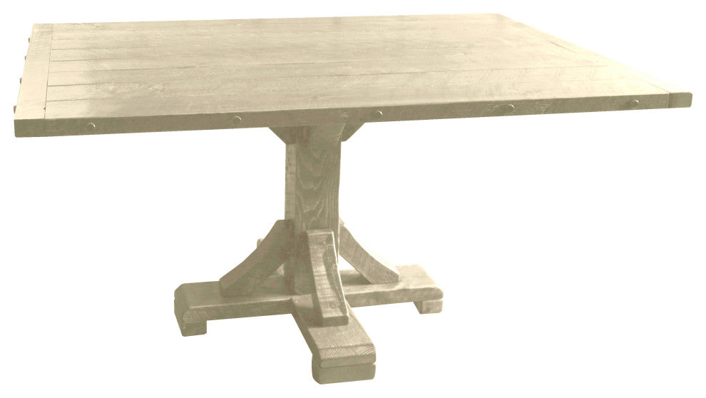 Barnwood Style Timber Peg Pedestal Dining Table, Frost, 42" X 60"