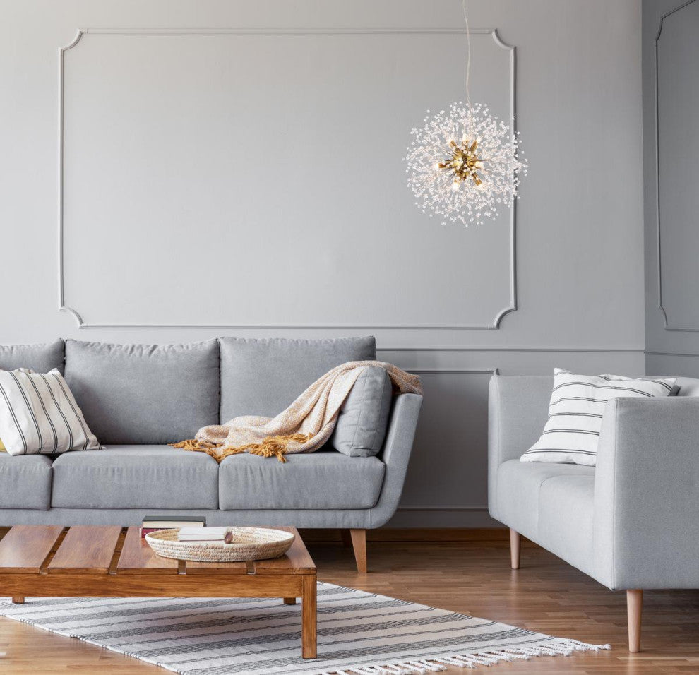 Lux Light 17.7" 9-Lights Gold Pendant
