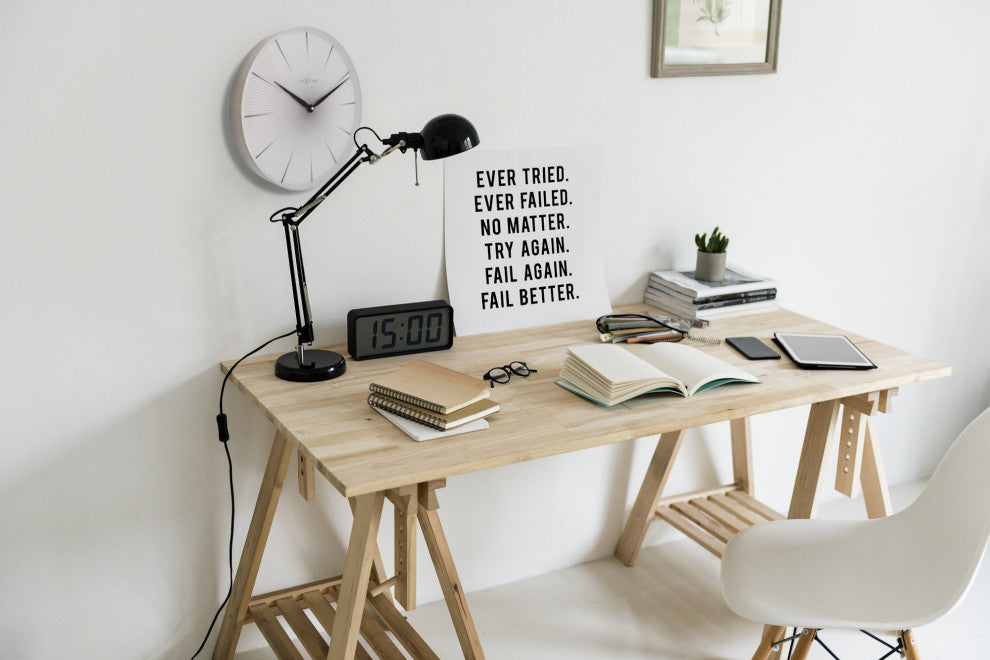 NeXtime 2 Seconds Wall Clock, White