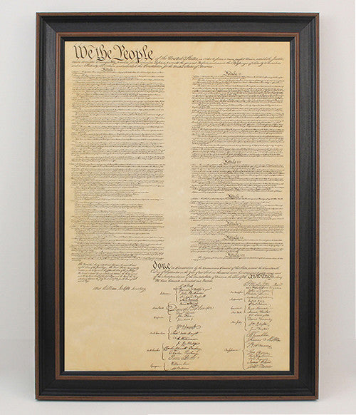 Framed Constitution, Bill of Rights, and Declaration of Independence,
