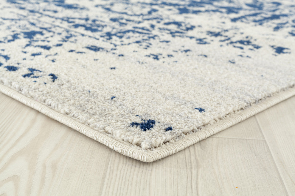 HomeRoots 118" x 158" Midnight Blue Olefin / Frieze Rug