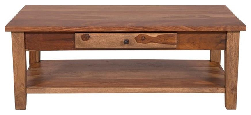 Porter Designs Taos Solid Sheesham Wood Coffee Table - Brown.