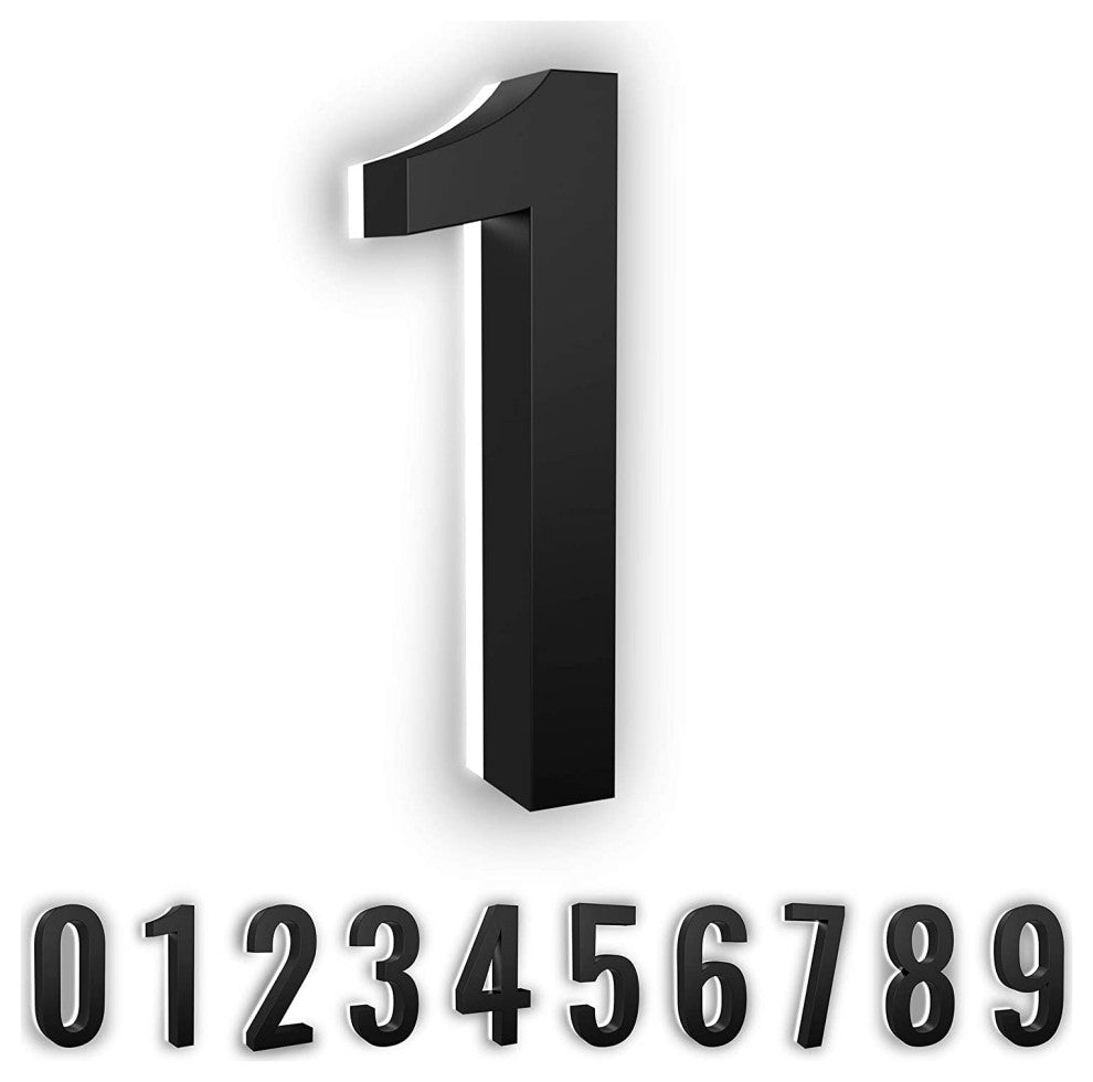 5 in ABS Backlit LED Floating Address Number, Up-Scale Modern Look Lum
