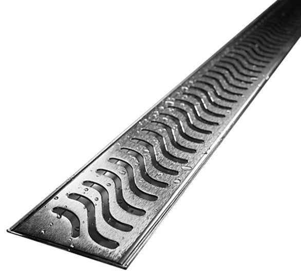 Quartz by Aco Linear Drain Flag Design Flange Body, Stainless Steel, 2