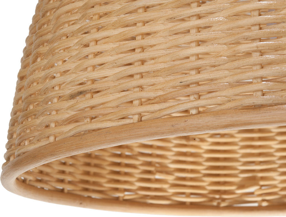 Handwoven Wicker Dome Pendant Light, Natural Brown