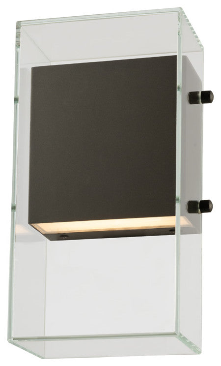 Aria Small LED ADA Wall Sconce in Matte Black with Clear Glass