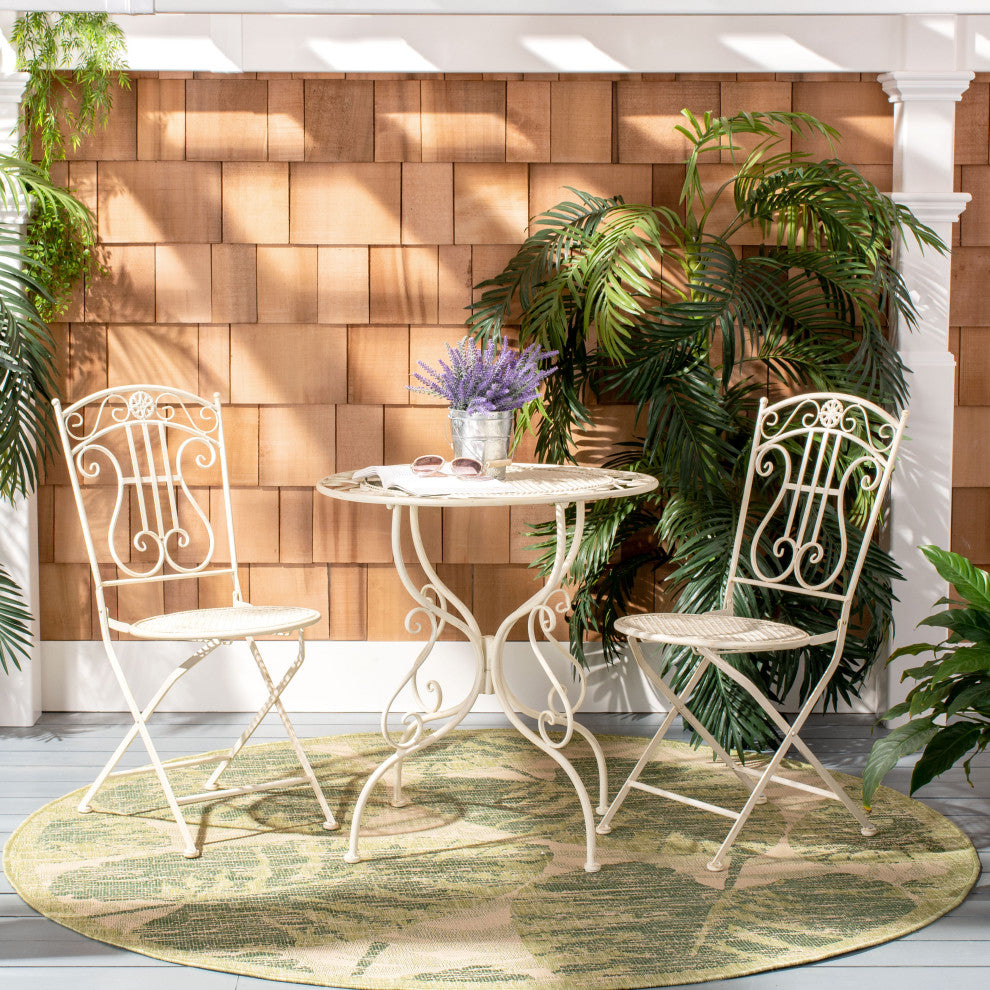 Safavieh Semly 3-Piece Outdoor Bistro Set, Pearl White
