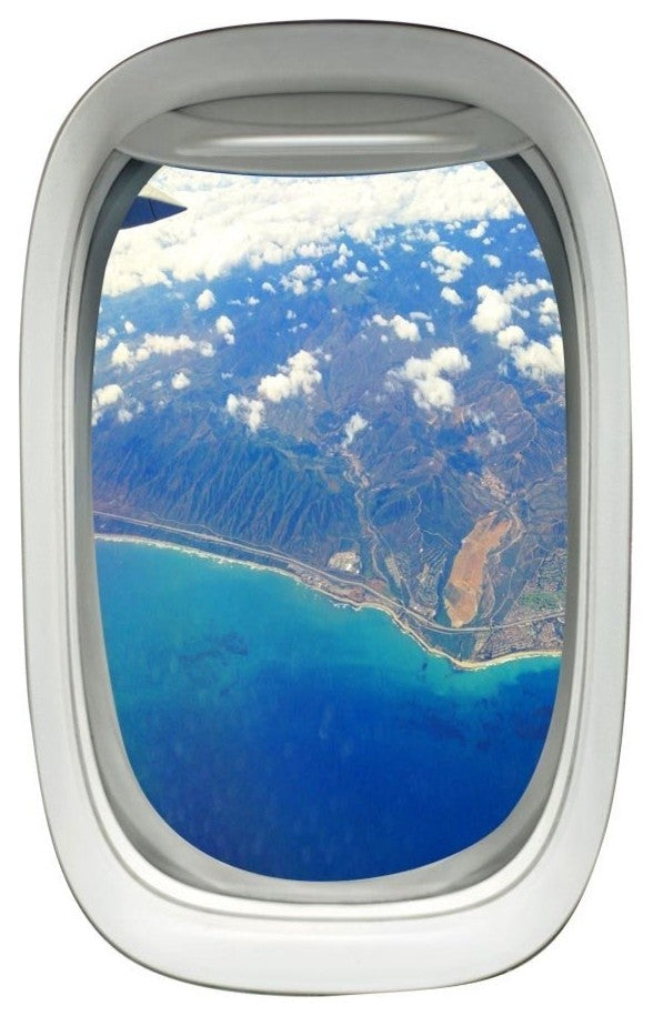 VWAQ Airplane Window Decals Ocean View Wall Art Peel and Stick Aviatio