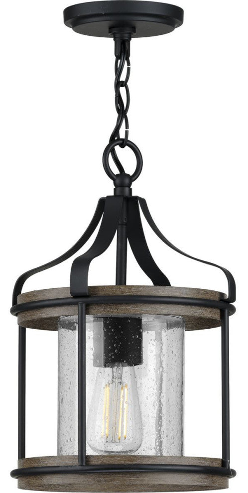 Brenham Collection Black 1-Light Outdoor Pendant