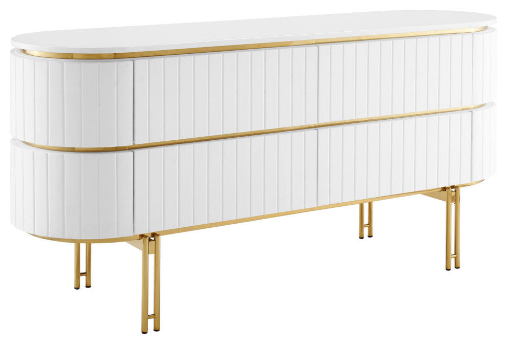 Valencia Performance Velvet Sideboard White White -5635