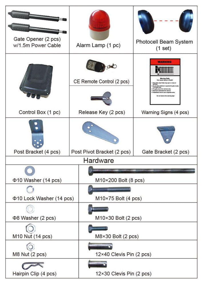 Vevor Dual Swing Gate Opener Automatic Gate Operator