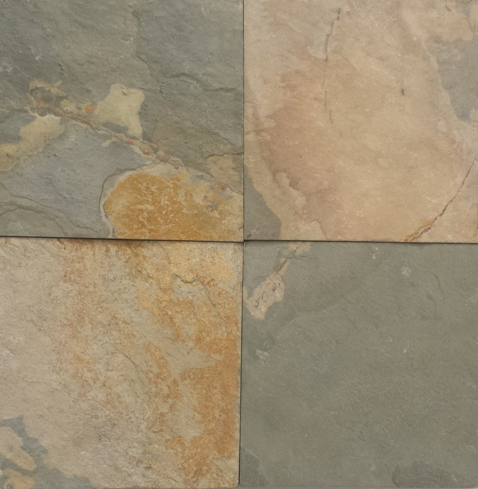 China Lotus Slate, Natural Cleft Face, Gauged Back Finish, 12"x12", Se