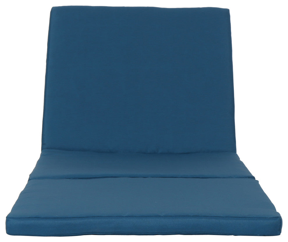 GDF Studio Laraine Outdoor Water Resistant Chaise Lounge Cushion, Blue