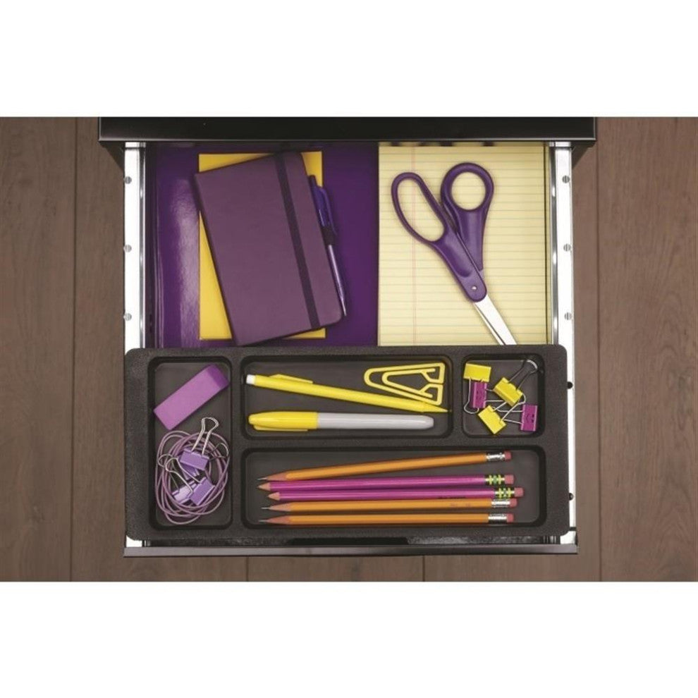 Cooper 3-drawer Modern Metal File Cabinet W/ Pencil-drawer In Black