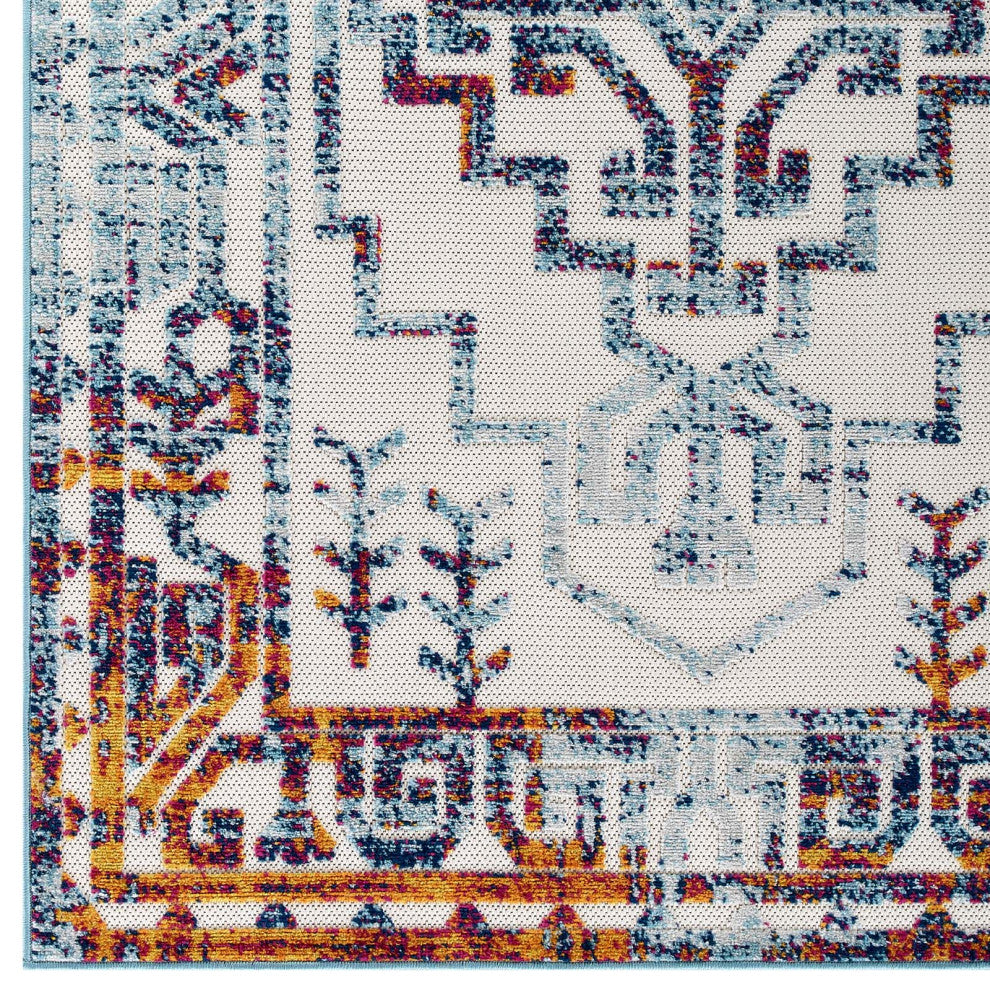 Nyssa Distressed Geometric Southwestern Aztec 5x8 Indoor/Outdoor Area