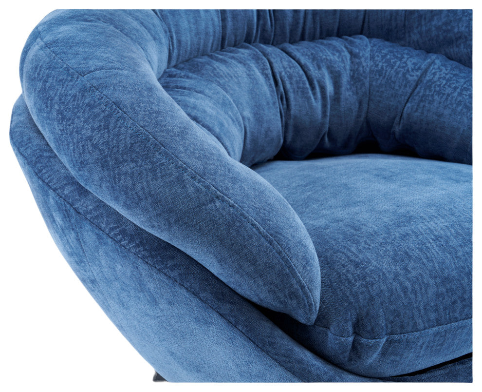 GDF Studio Upholstered 360 Swivel Club Chair With Black Metal Base, Na