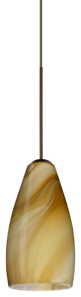 Karli 1 Light Pendant Lighting, Bronze, LED