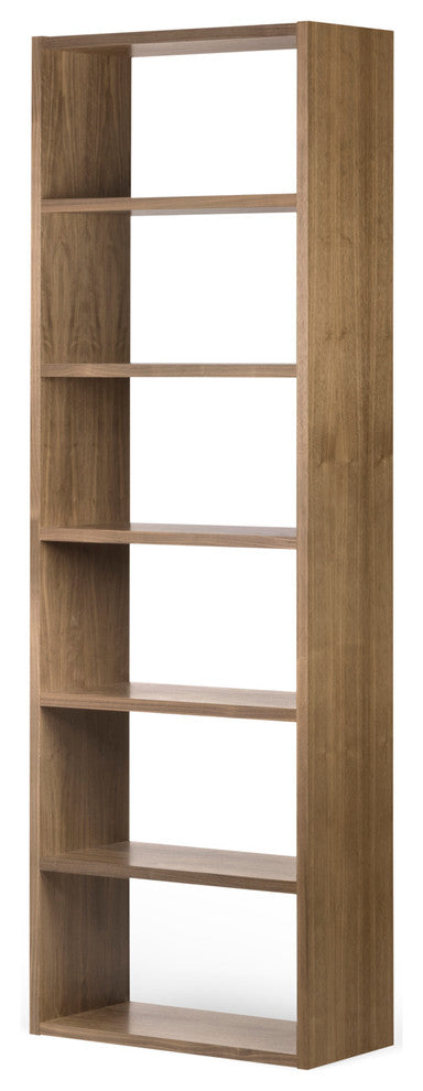 Block Modern Tall Modular Display Shelves, Natural Walnut