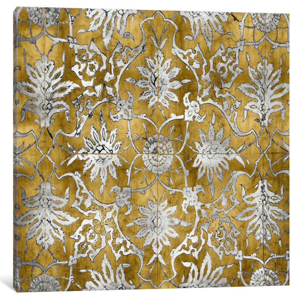"Ornate In Gold And Silver" by Ellie Roberts, Canvas Print, 37"x37"